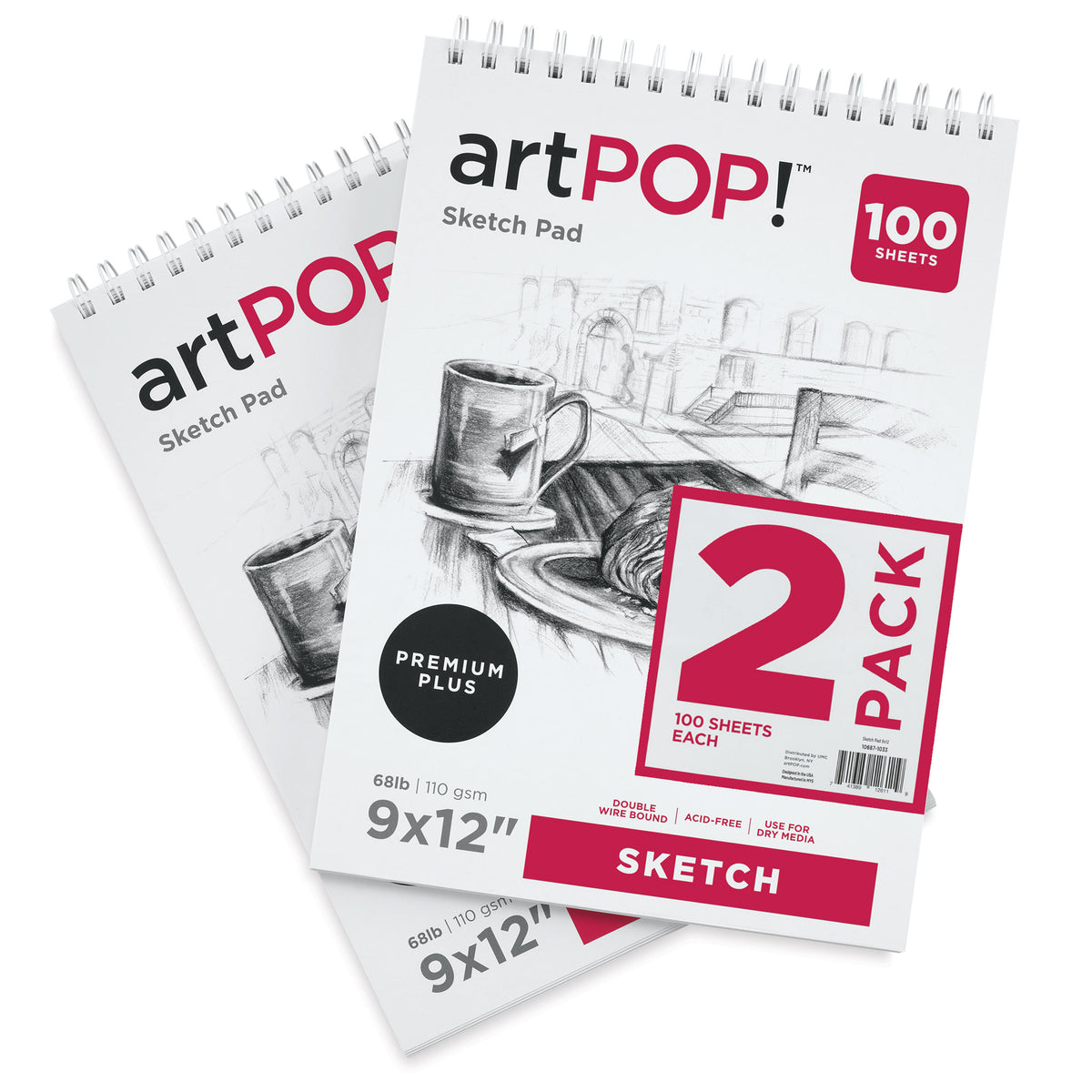 Sketch Pads, 9" x 12", Pkg of 2 | artPOP!